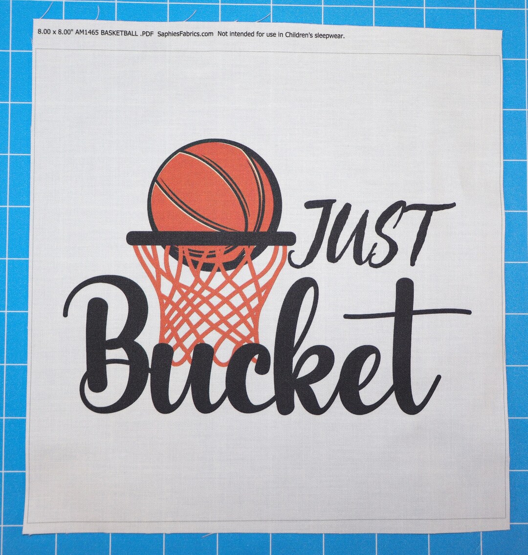 Basketball 100% Cotton Fabric Panel Block | Small Sewing Quilting ...