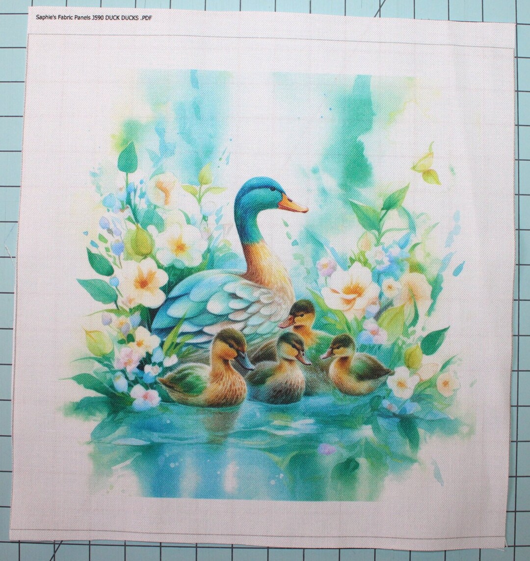 Duck Ducklings 100% Cotton Fabric Panel Block | Small Sewing Quilting ...