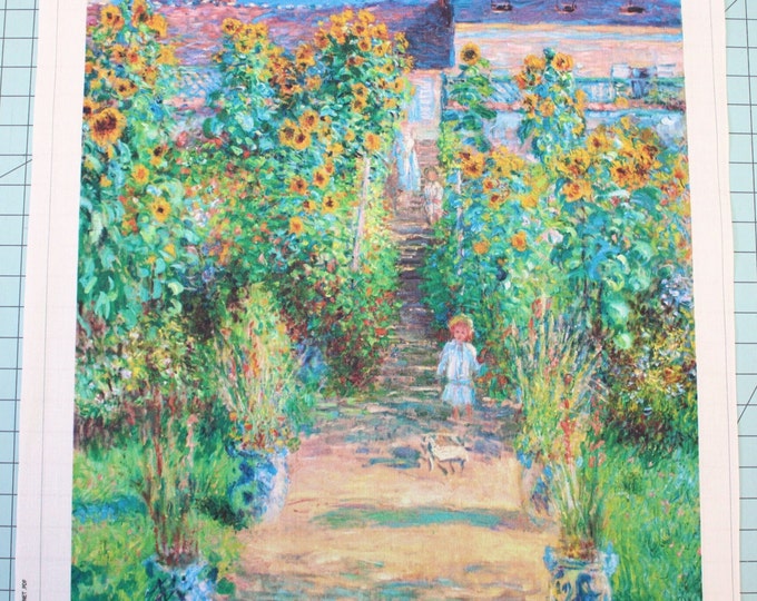 Claude Monet Garden 100% Cotton Fabric Panel Quilting Sewing Panel D825 ...
