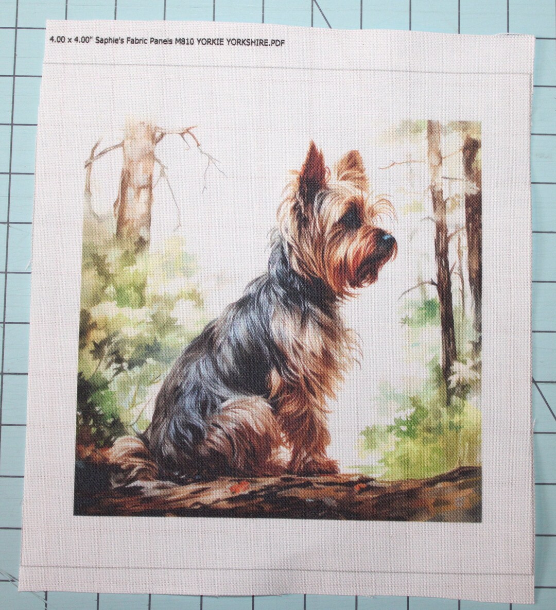 Yorkie Yorkshire 100% Cotton Fabric Panel Block | Small Sewing Quilting ...