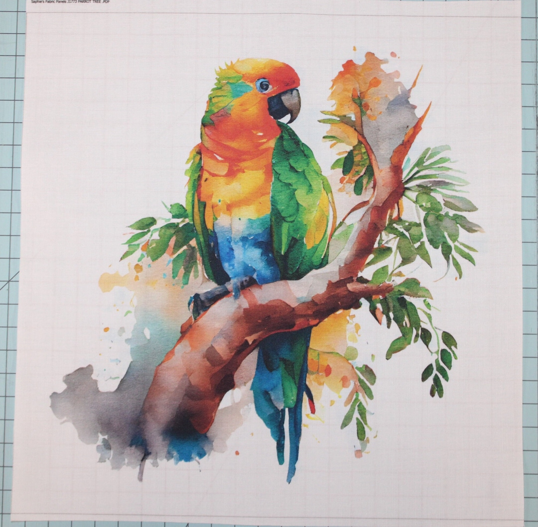 Parrot Bird 100% Cotton Fabric Panel Square Small Sewing Block J1773 - Etsy