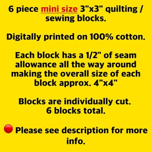 6 Piece Mini 3"x3" Hummingbirds Fabric Panel Blocks | 100% Cotton ...