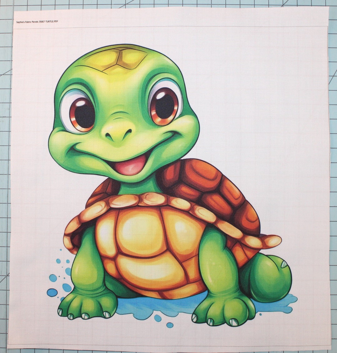 Turtle 100% Cotton Fabric Panel Square Small Quilting Sewing Block ...