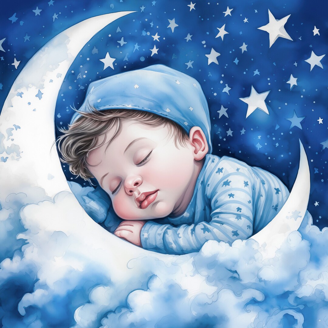 Sleepy Baby 100% Cotton Fabric Panel Square Small Sewing Quilting Block ...