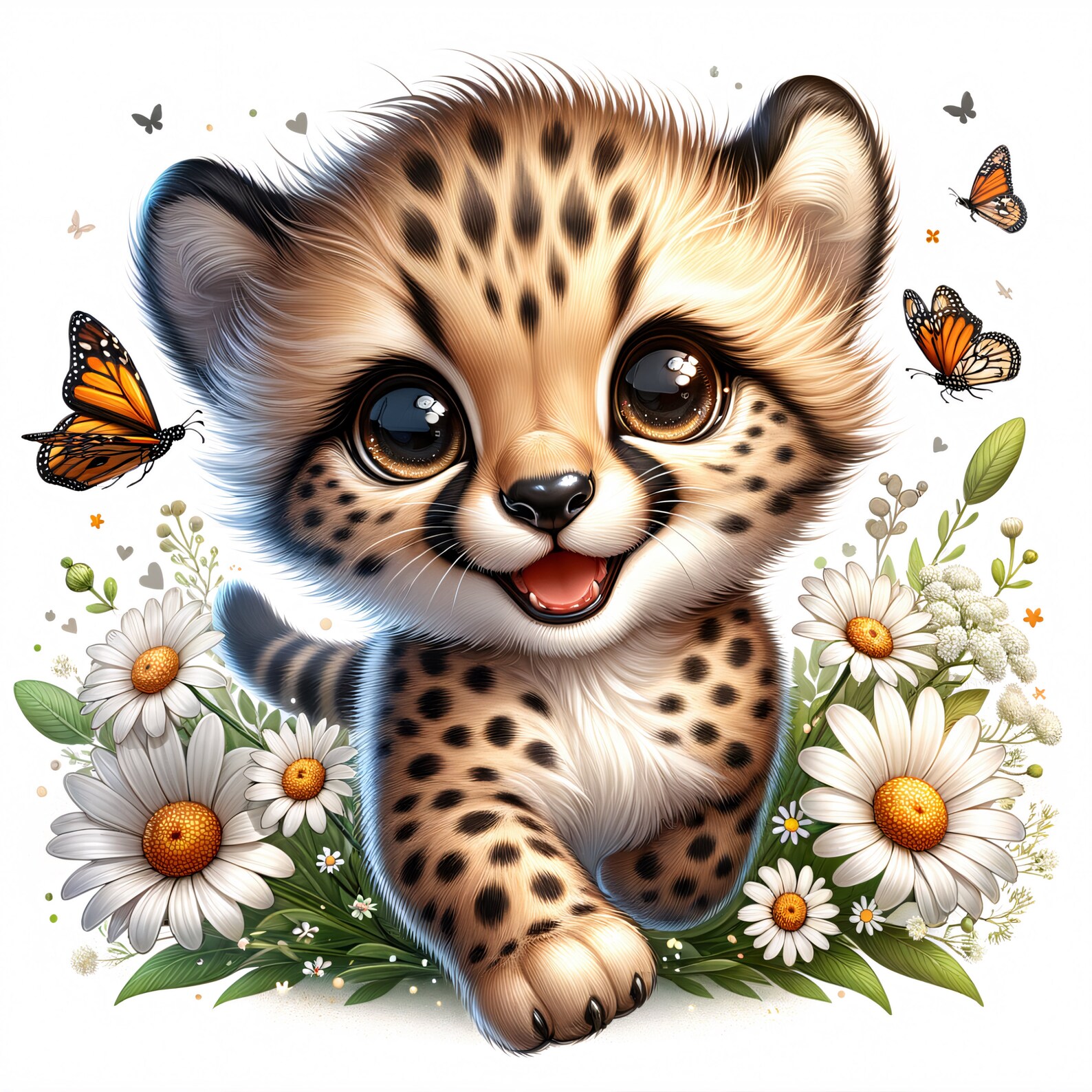 Cheetah 100% Cotton Fabric Panel Square Small Quilting Sewing Block ...