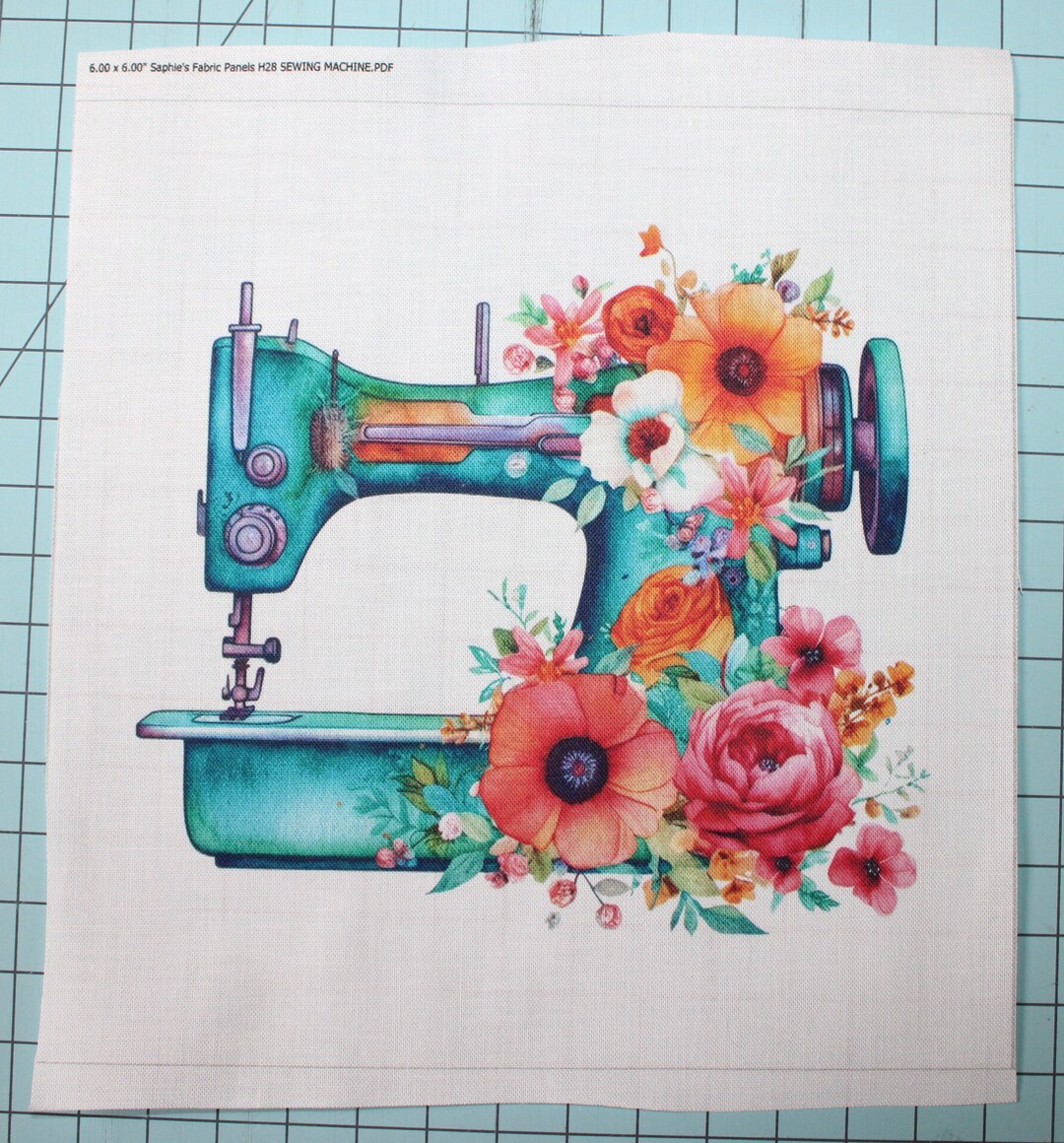 Sewing Machine 100% Cotton Fabric Panel Square Small Sewing Quilting ...