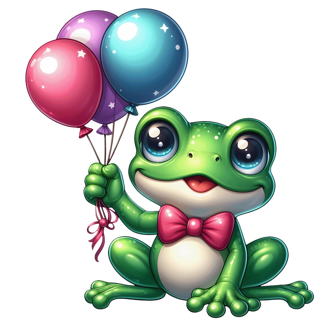 Frog With Balloons 100% Cotton Fabric Panel Square Small Sewing ...