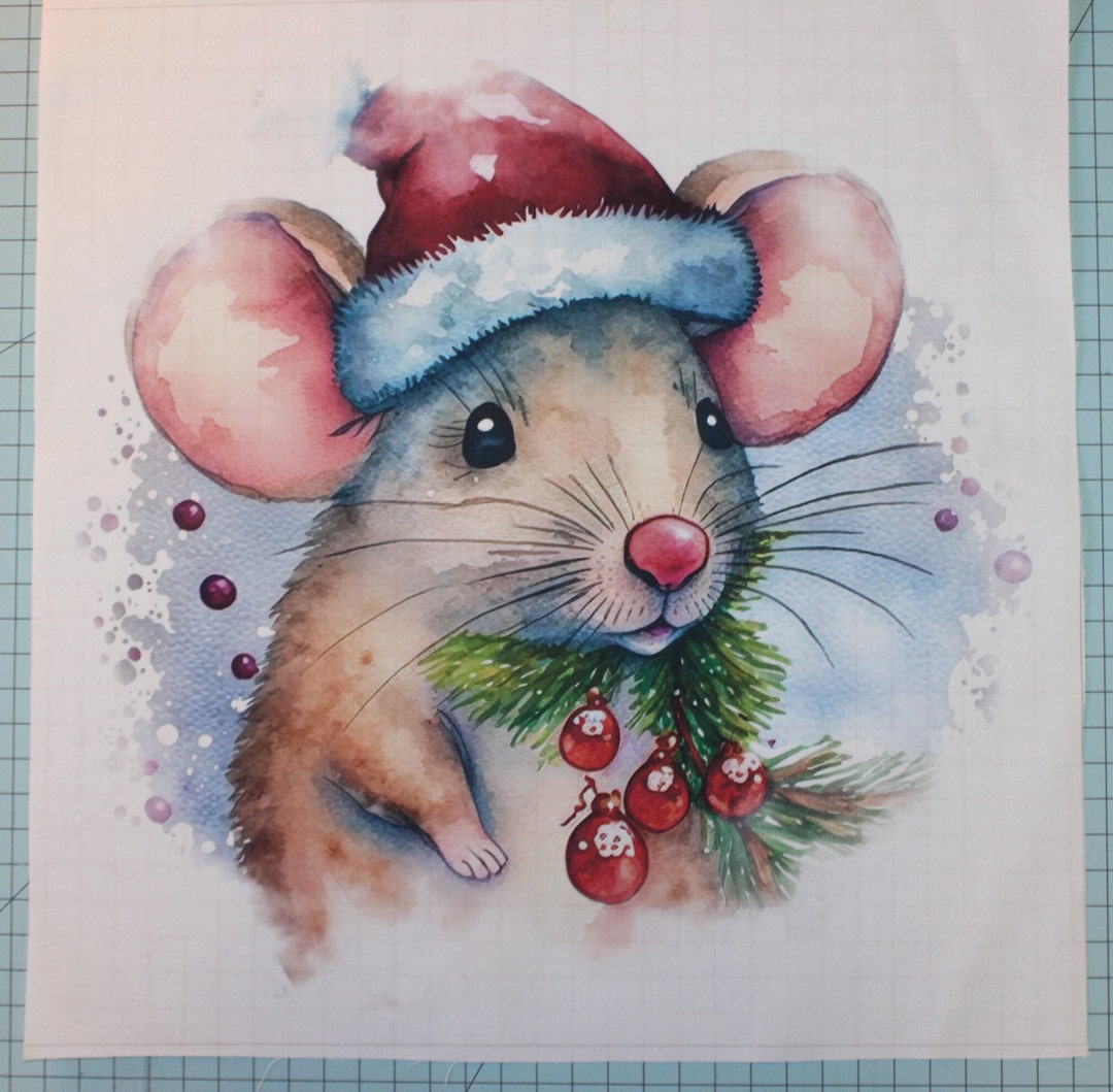 Christmas Mouse 100% Cotton Fabric Panel Square Small Quilting Sewing Block J6205 - Etsy