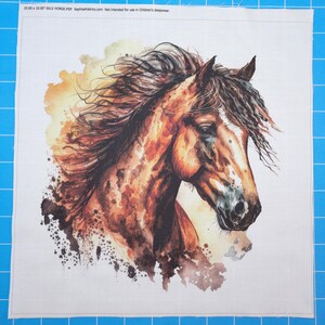 Horse 100% Cotton Fabric Panel Block | Small Sewing Quilting Square ...