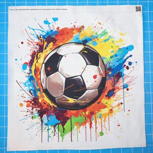 Soccer Ball 100% Cotton Fabric Panel Block | Small Quilting Sewing ...