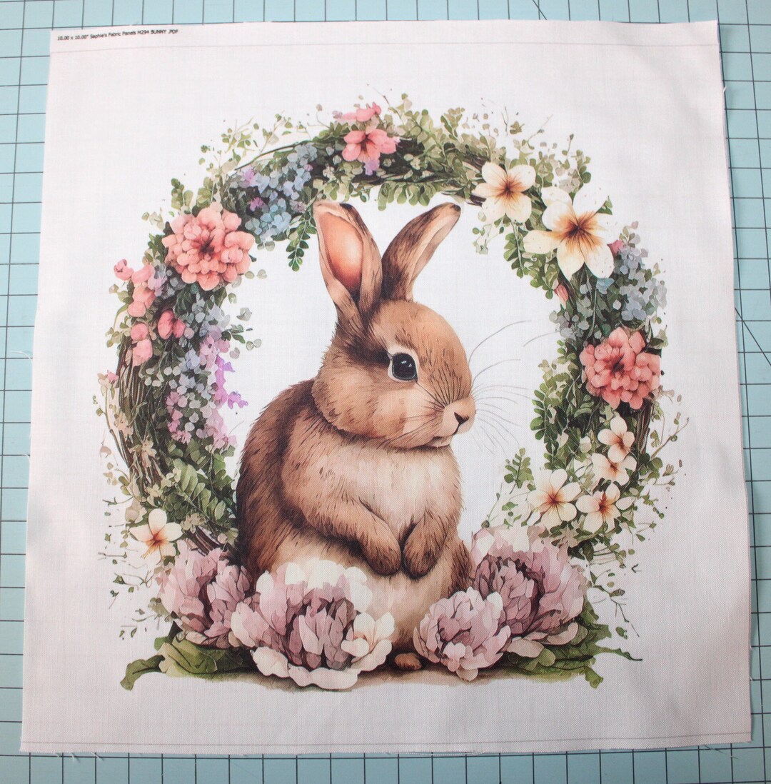 Bunny Rabbit 100% Cotton Fabric Panel Square Small Sewing Quilting Block M294 - Etsy