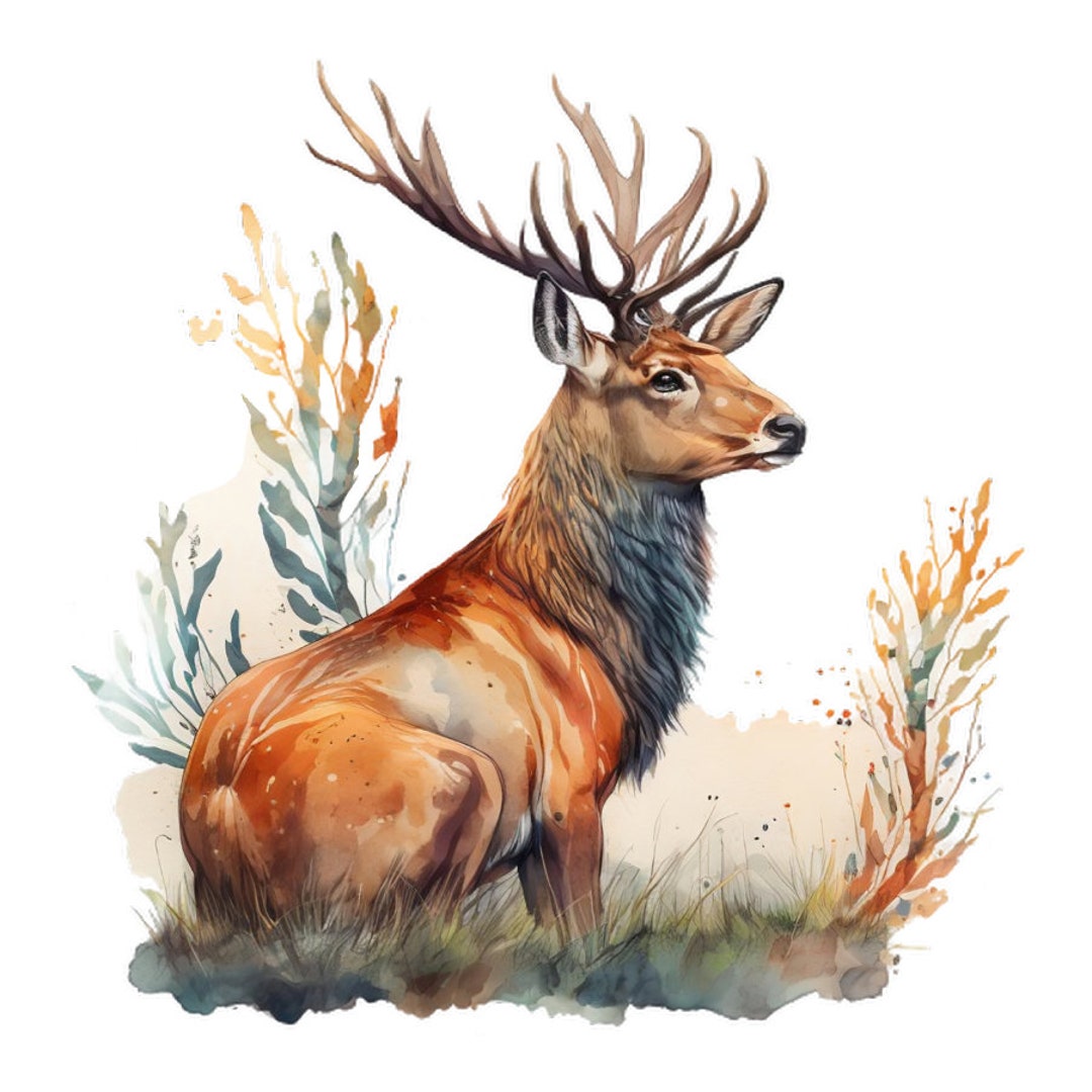 Deer Buck 100% Cotton Fabric Panel Square Small Quilting Sewing Block ...