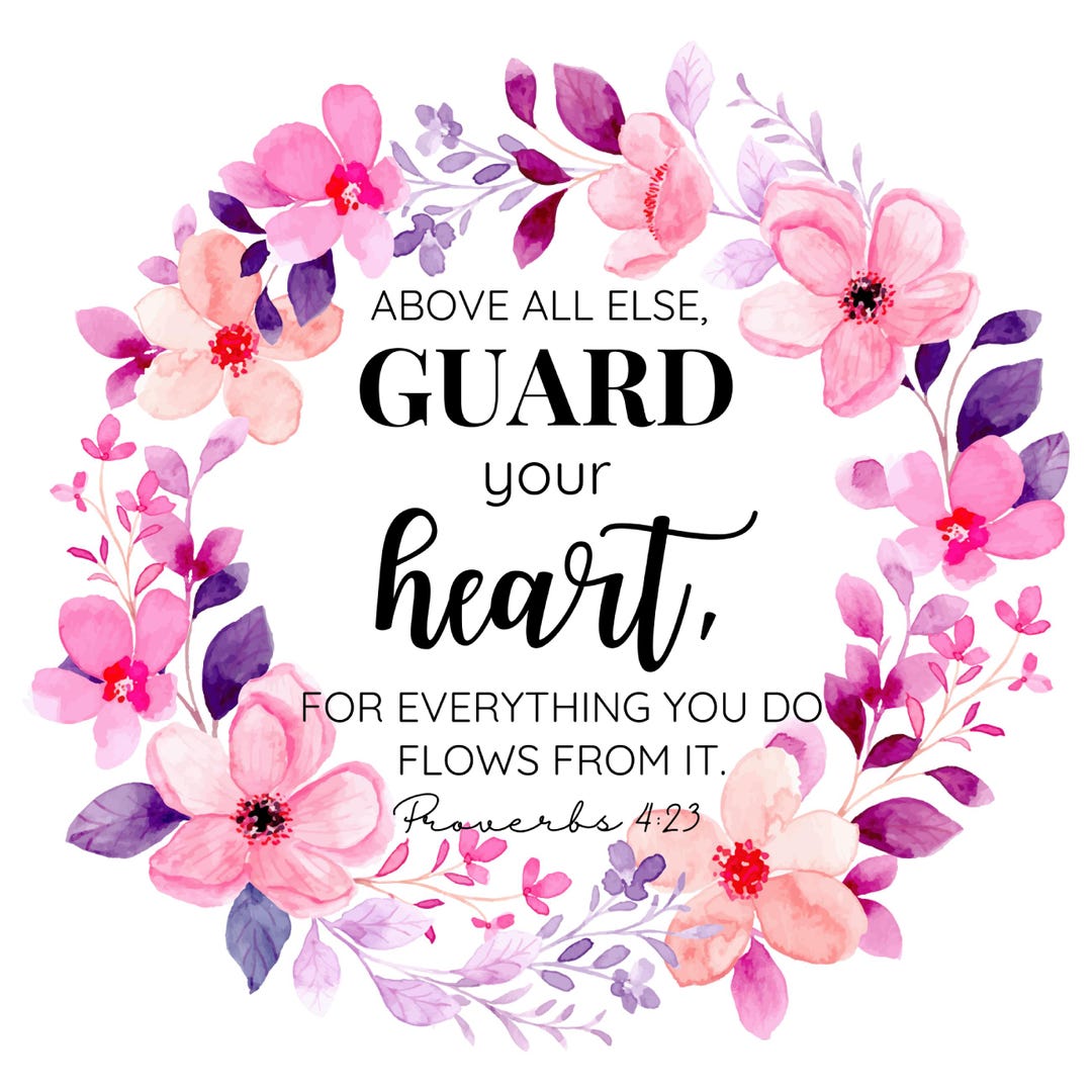 Proverbs 4:23 | Scripture 100% Cotton Fabric Panel Block | Small Sewing ...