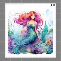 Mermaid Number 3 Fabric Panel - Etsy
