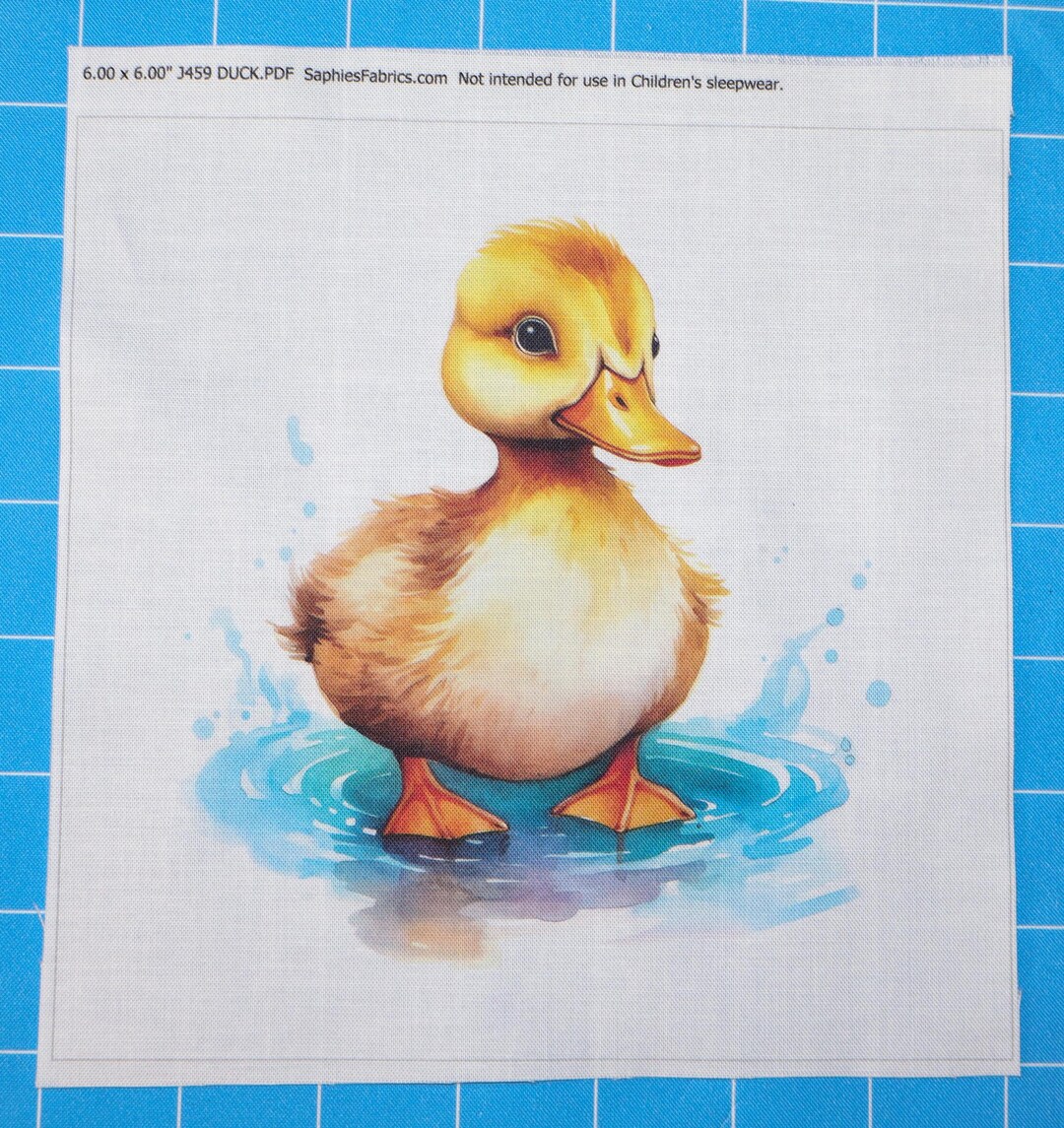 Duck 100% Cotton Fabric Panel Block | Small Quilting Sewing Square J459 ...