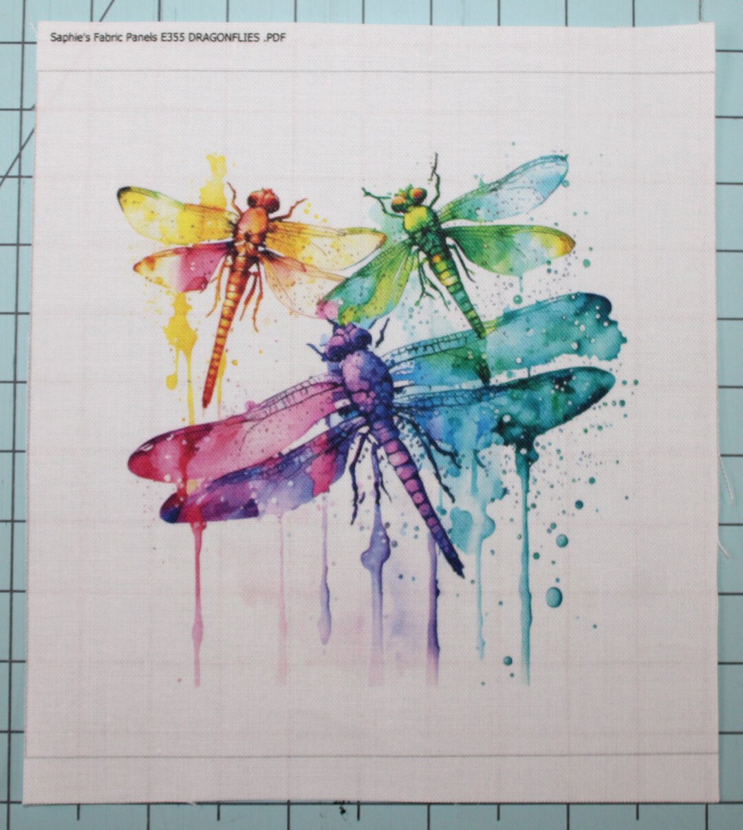 Dragonflies Dragonfly 100% Cotton Fabric Panel Square Small Quilting ...