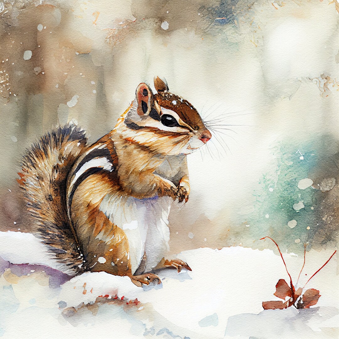 Chipmunk Winter 100% Cotton Fabric Panel Quilting Sewing - Etsy