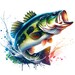 Fish 100% Cotton Fabric Panel Square Small Quilting Sewing Block ET479 ...