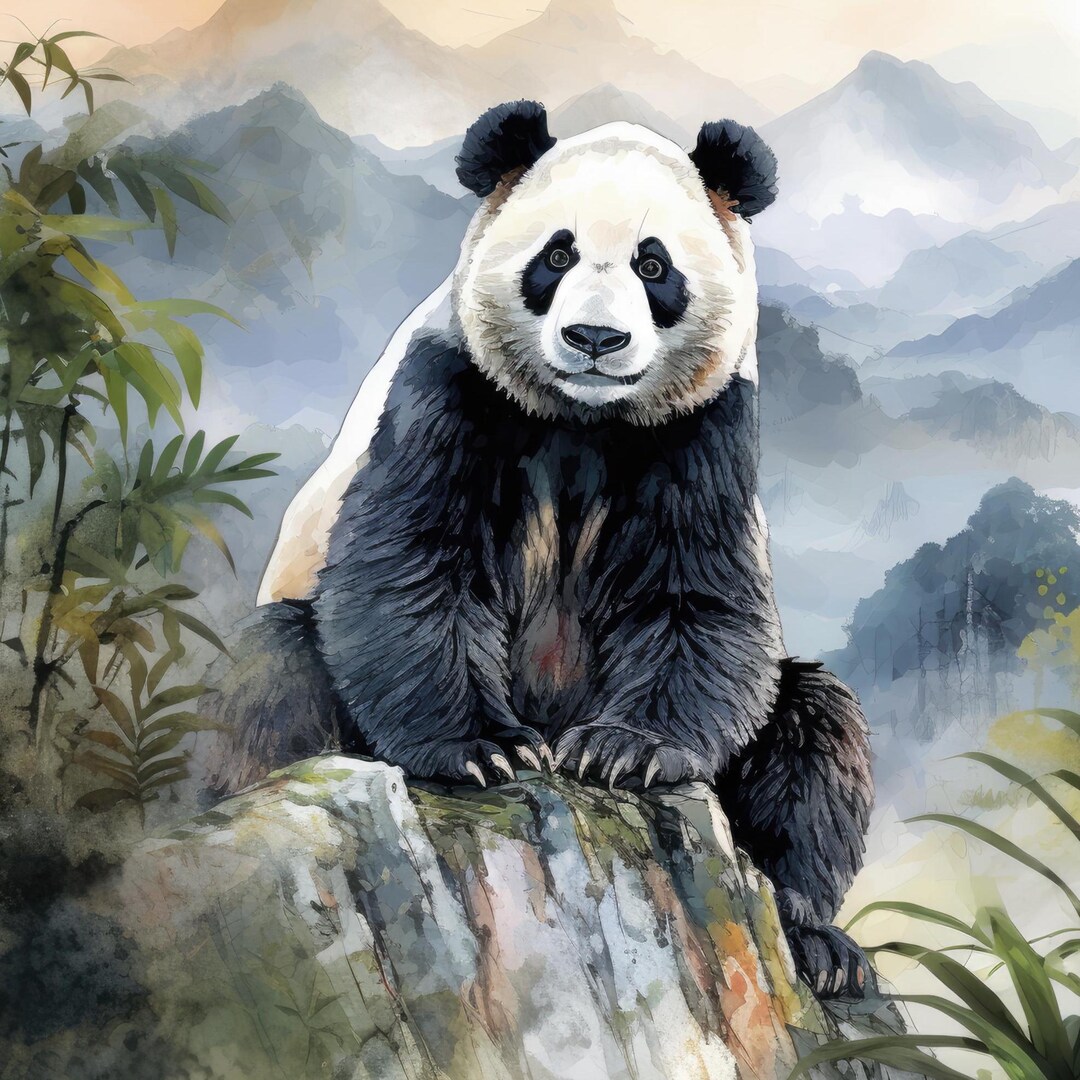 Panda Bear 100% Cotton Fabric Panel Block Small Quilting Sewing Square ...