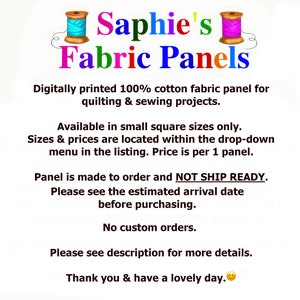 Easter Bunny Floral 100% Cotton Fabric Panel Square Small Quilting ...