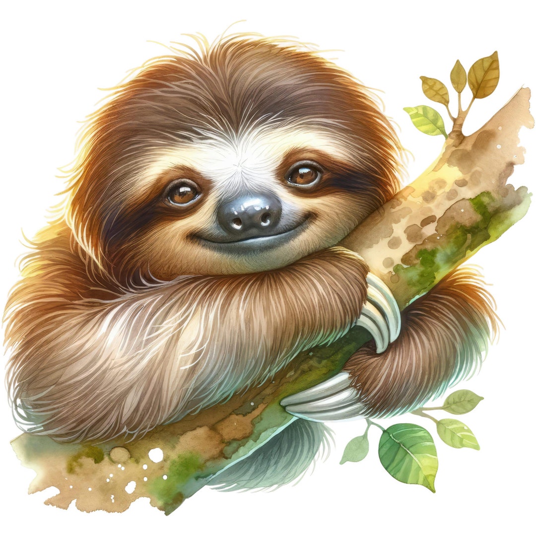 Sloth 100% Cotton Fabric Panel Block Small Sewing Quilting Square ...