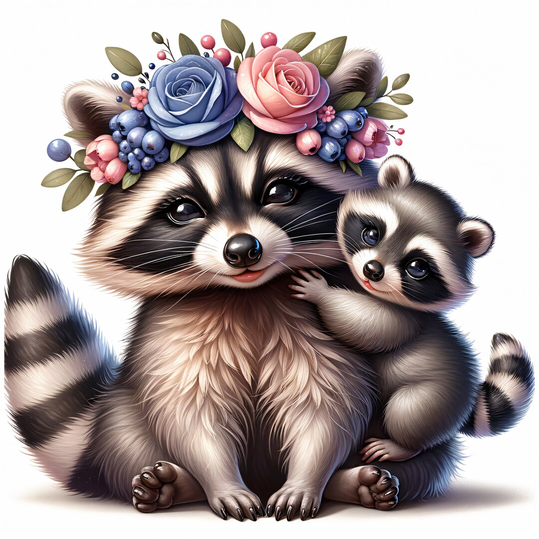 Raccoons 100% Cotton Fabric Panel Square Small Quilting Sewing Block ...