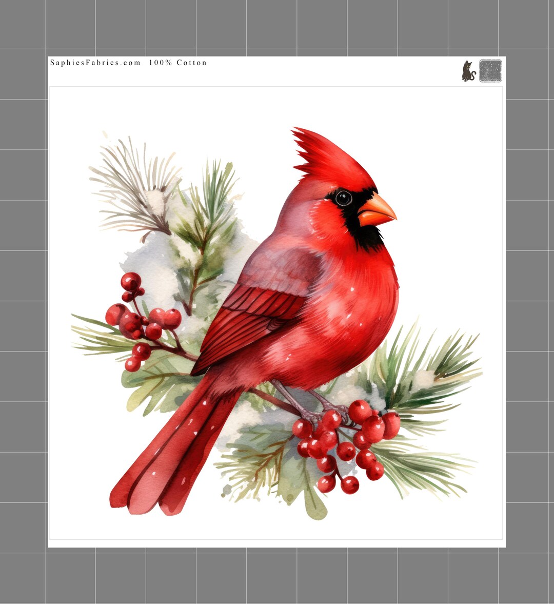 Cardinal 100% Cotton Fabric Panel Block Quilt Square J838 - Etsy