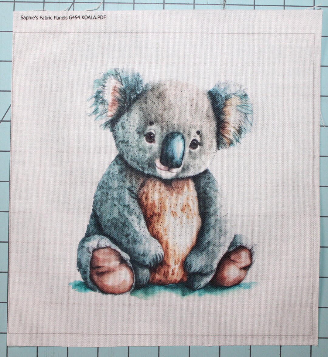 Koala Bear 100% Cotton Fabric Panel Square Small Quilting Sewing Block ...