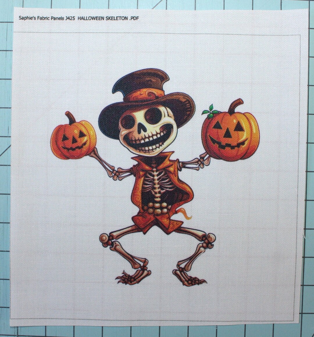 Skeleton 100% Cotton Fabric Panel Block Small Sewing Quilting Square ...