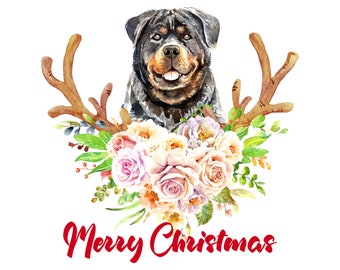 Rottweiler Christmas Fabric - Etsy