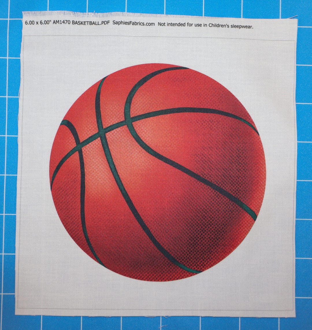 Basketball 100% Cotton Fabric Panel Block | Small Sewing Quilting ...