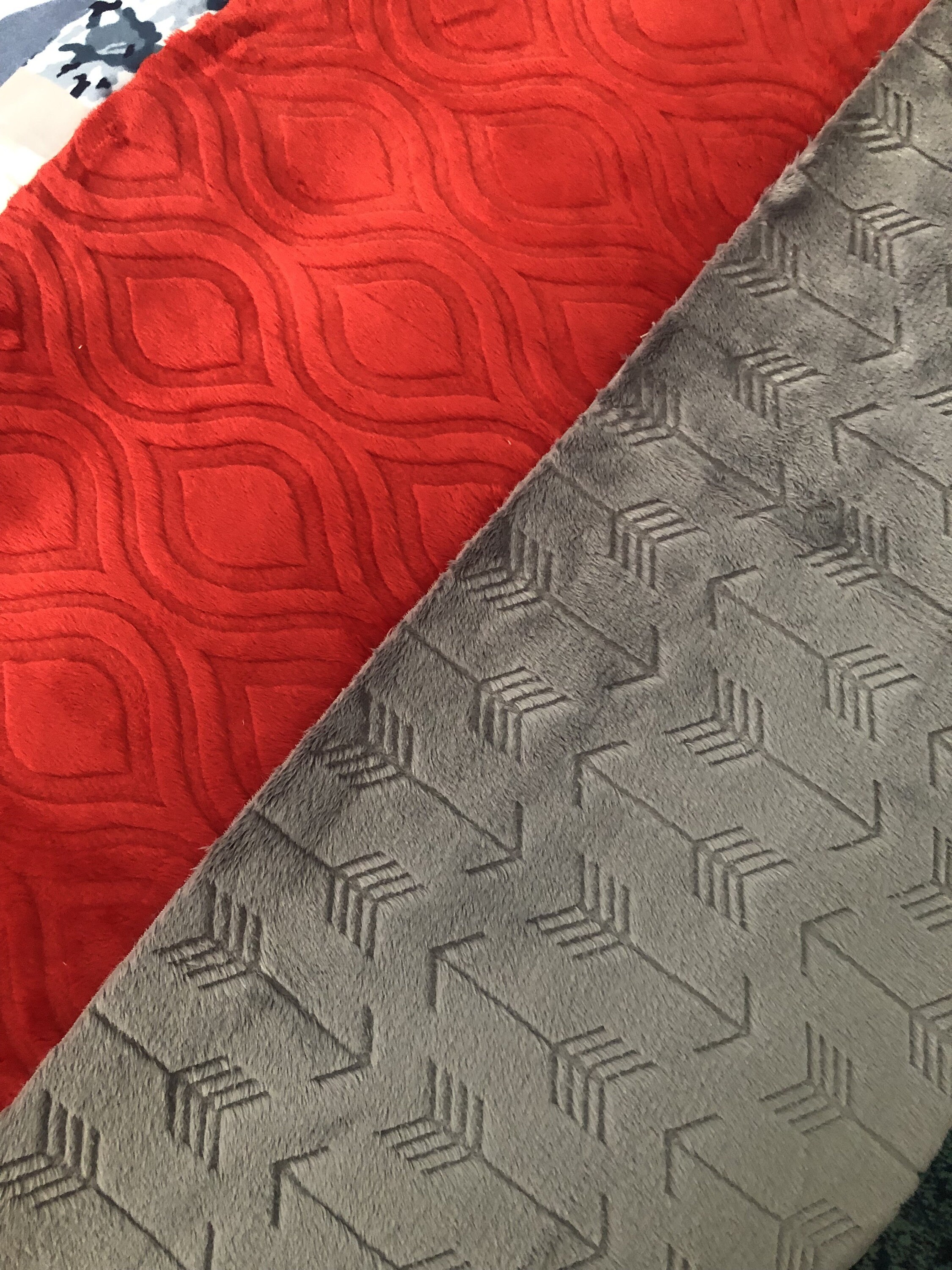 Scarlet Red Embossed Marquise Minky Fabric~ 2 Yard Cuddle Cut Shannon ...