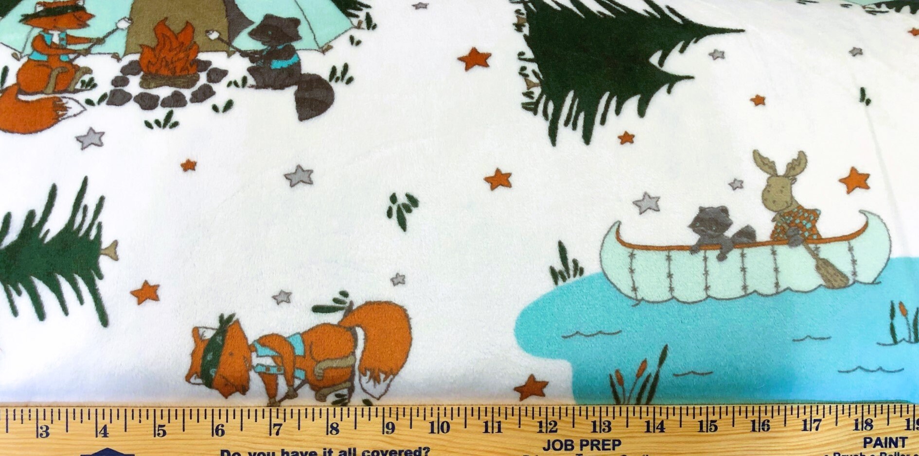 Shannon Fabrics Cuddle Minky Fabric Critter Camping Forest Woodland ...