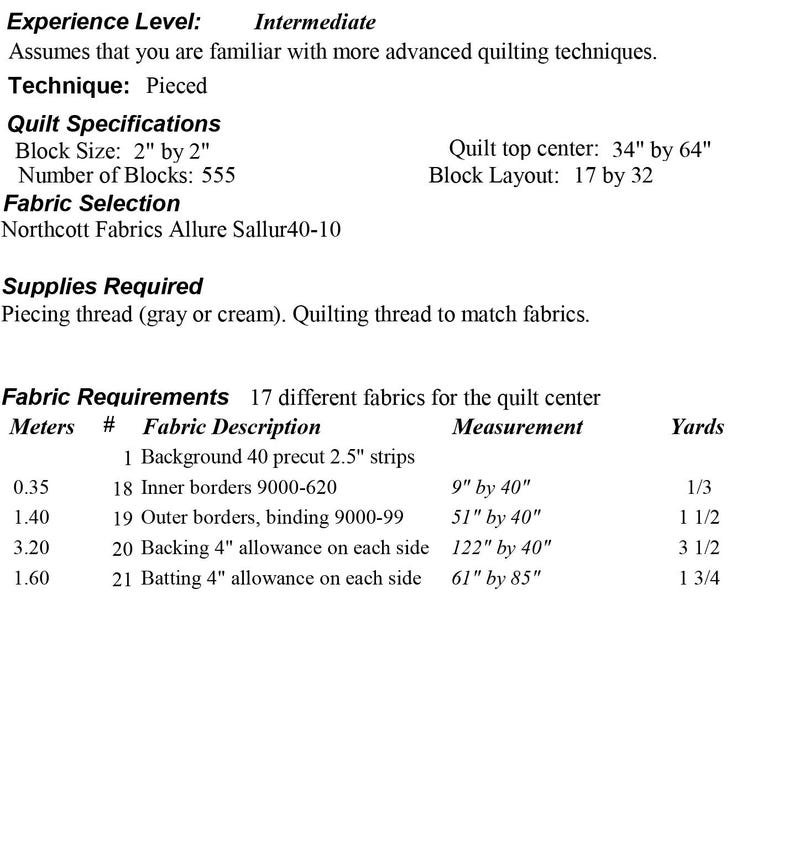 Bargello Wandering Path Digital Quilt Pattern .PDF Download~ Pre-cut ...