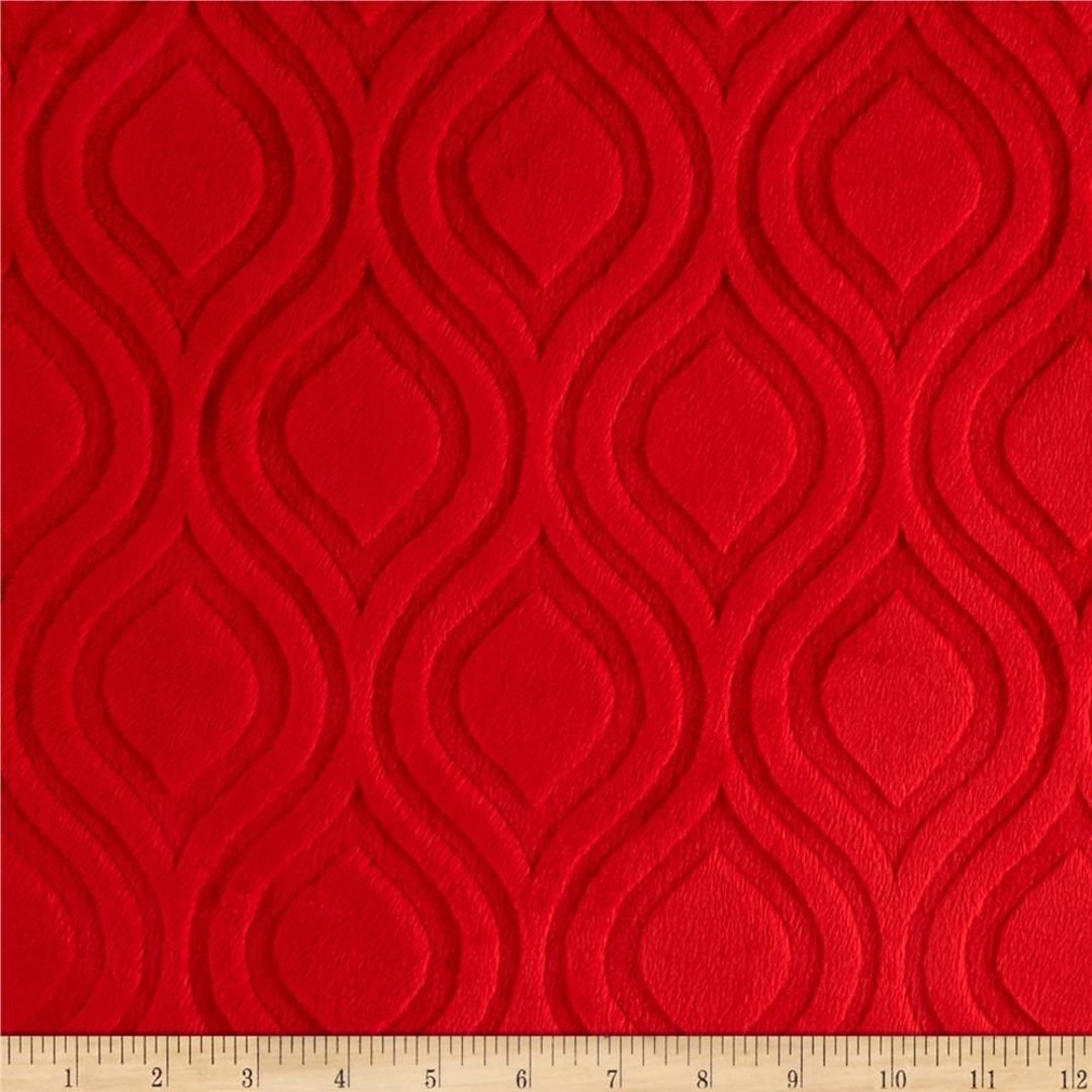 Shannon Fabrics 2 Yard Cut Cuddle Minky Embossed Marquise Scarlet Red ...