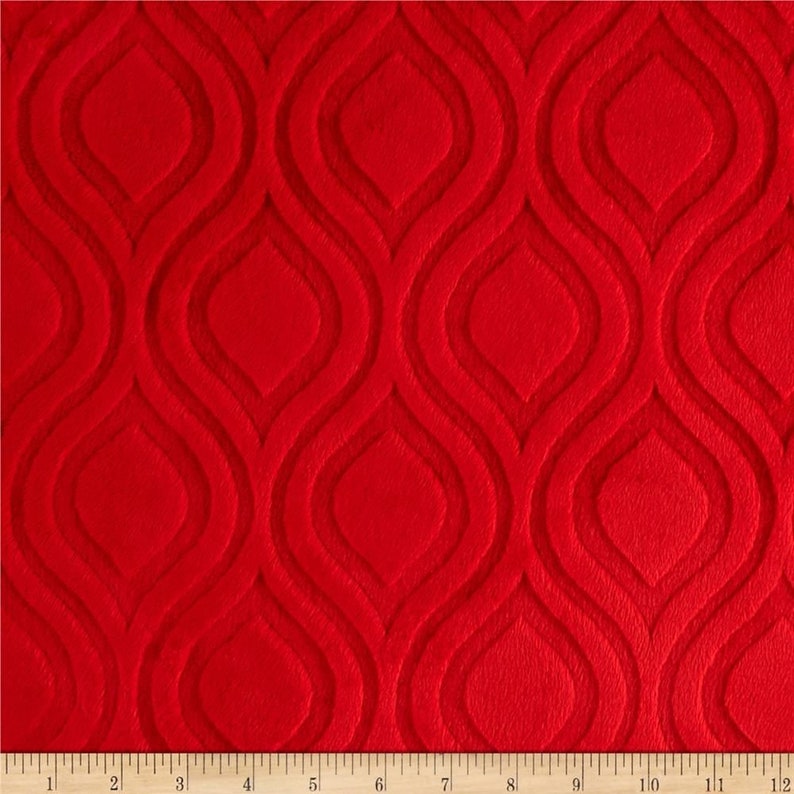 Scarlet Red Embossed Marquise Minky Fabric~ 2 Yard Cuddle Cut Shannon ...
