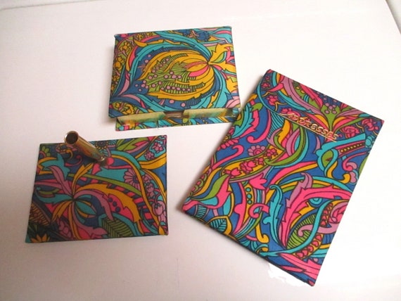 3 Piece Vintage 60s Mod Psychedelic Desk Accessories Address - Etsy
