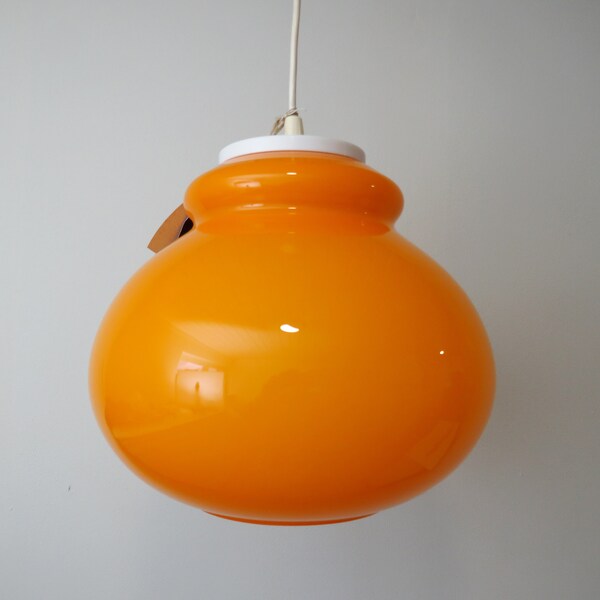 Orange Glass Retro Pendant Light - Etsy UK