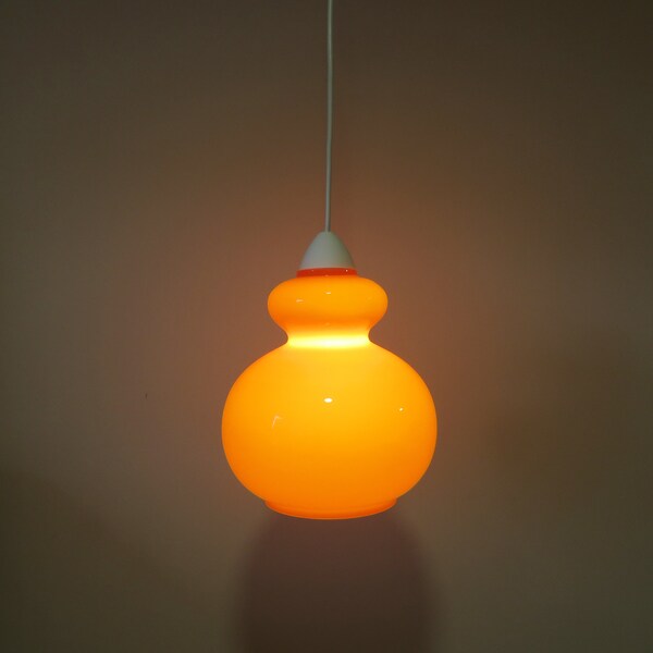 Orange Glass Retro Pendant Light - Etsy UK