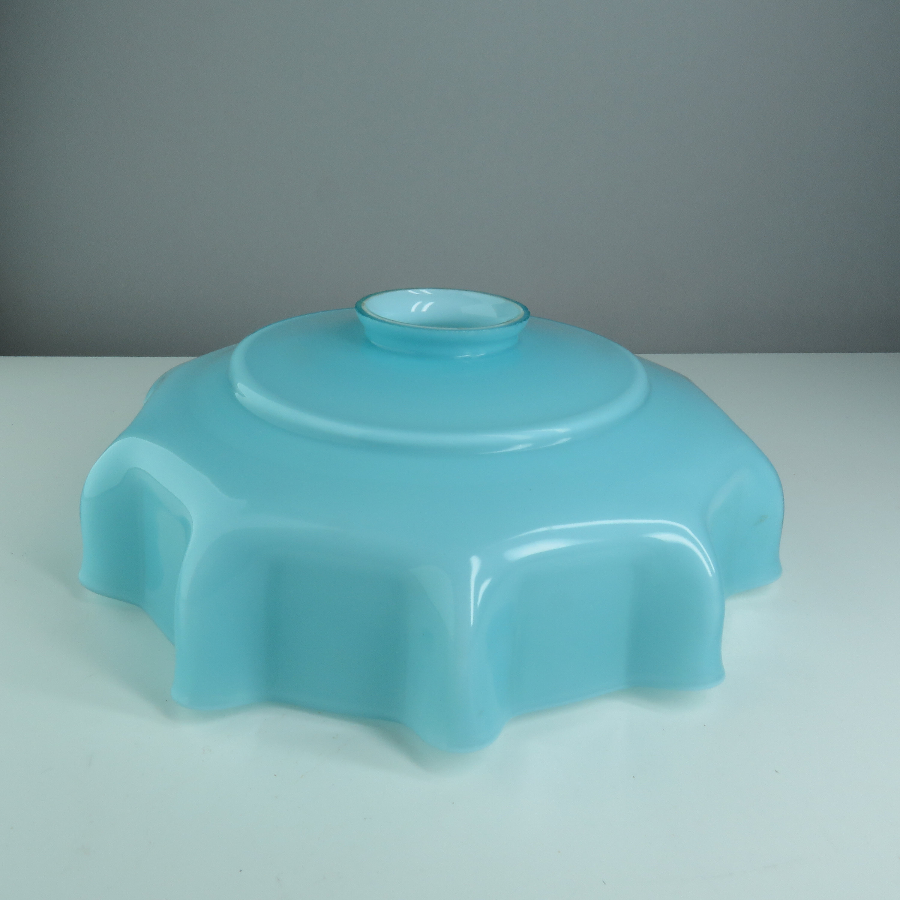 Ceiling Pendant Light in blue opaline glass marked Art Deco Style Lamp ...