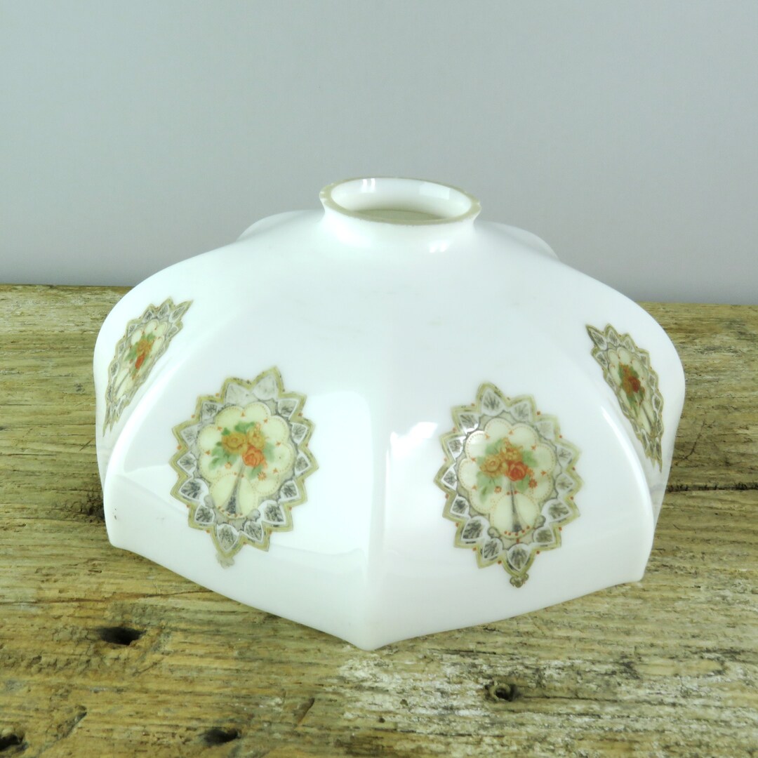 French White Glass Lampshade With Panel Decors for Pendant - Etsy