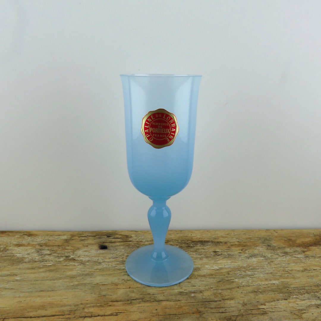 Antique French Blue Opaline Glass Vase by Schmid Verreries Model RUSSE ...