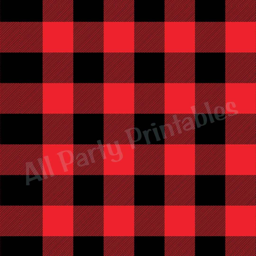 Red Buffalo Digital Paper - Etsy