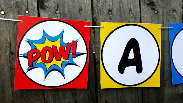 Superhero Banner PRINTABLE Superhero Banner Printable File - Etsy