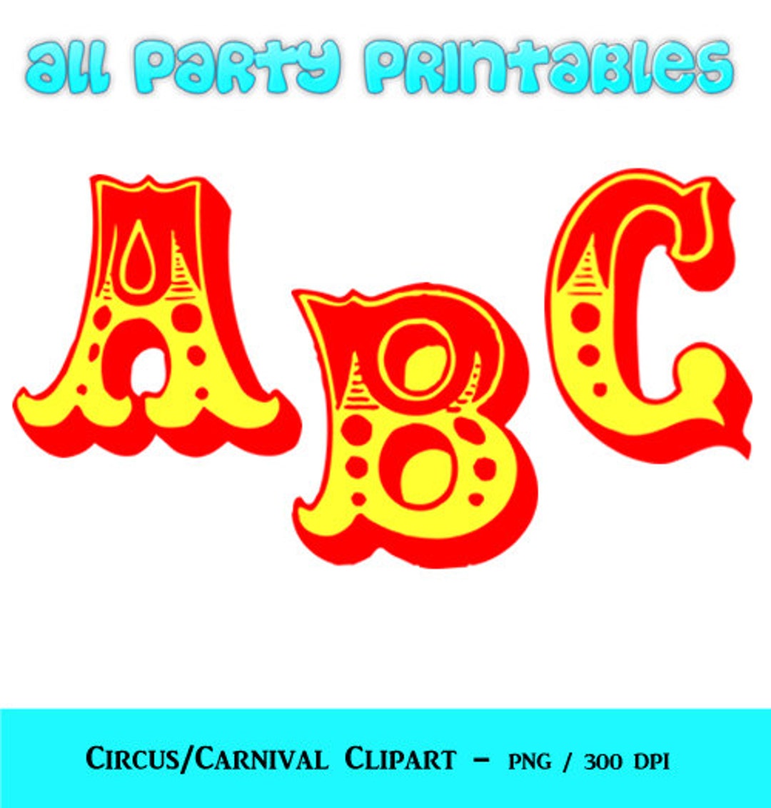 Circus Letters Clipart - Carnival Letters Clipart - Circus Fonts ...