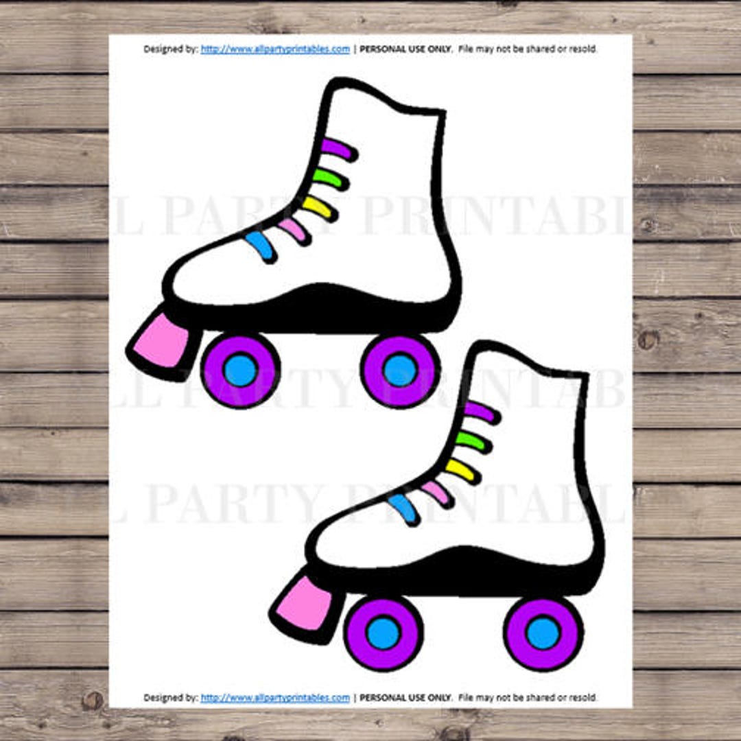 Roller Skate Printables, Roller Skate PDF, Roller Skate Birthday ...