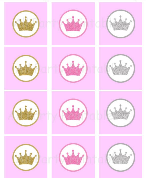 Crown Cupcake Toppers Templates