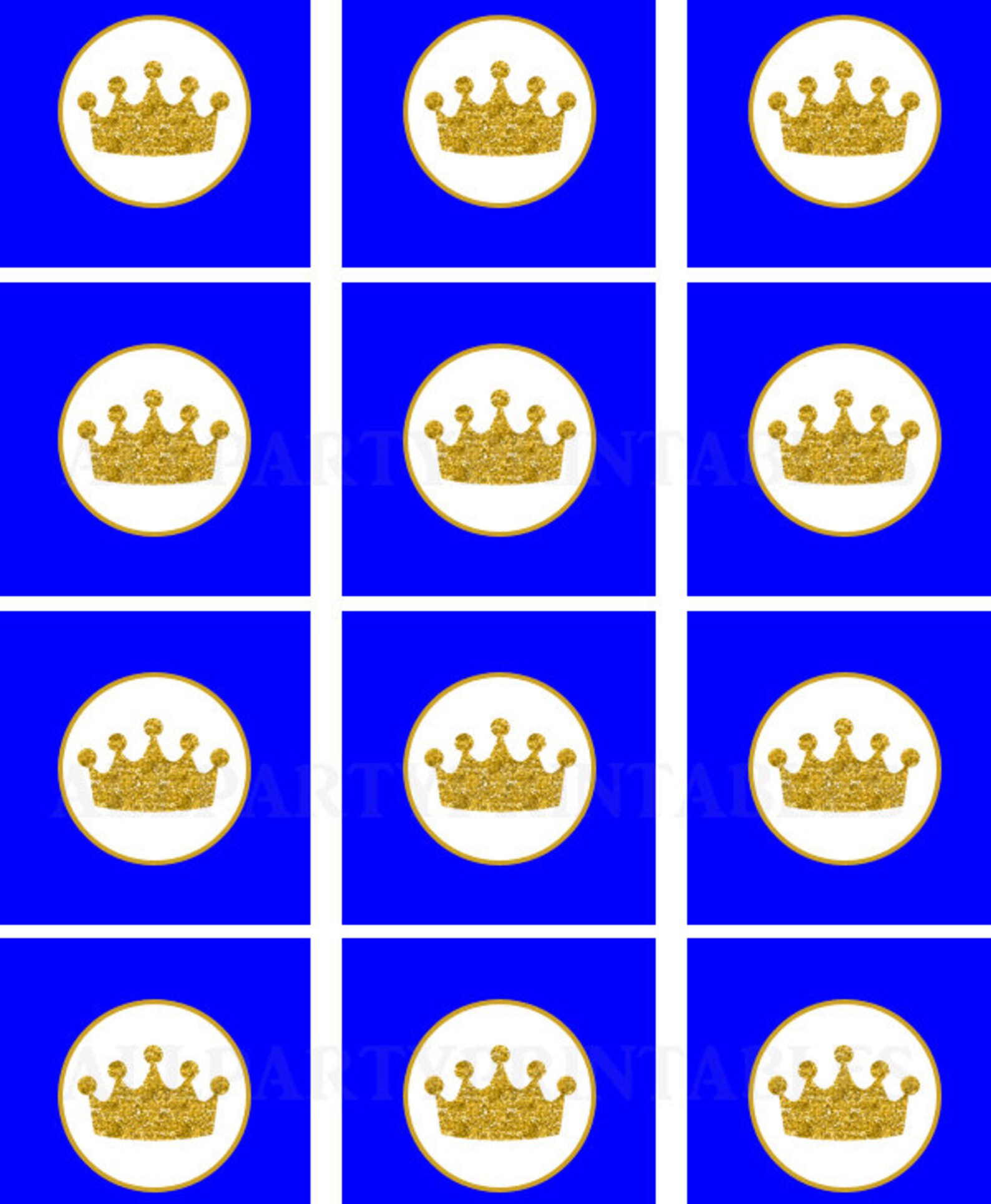 Prince Cupcake Toppers, Prince Favor Tags, Prince Crown Cupcake Toppers ...