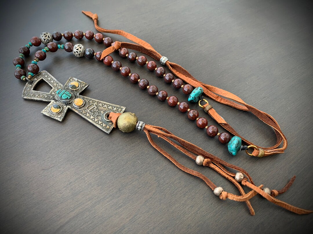 Moon Phase Ankh Amulet Necklace - Etsy