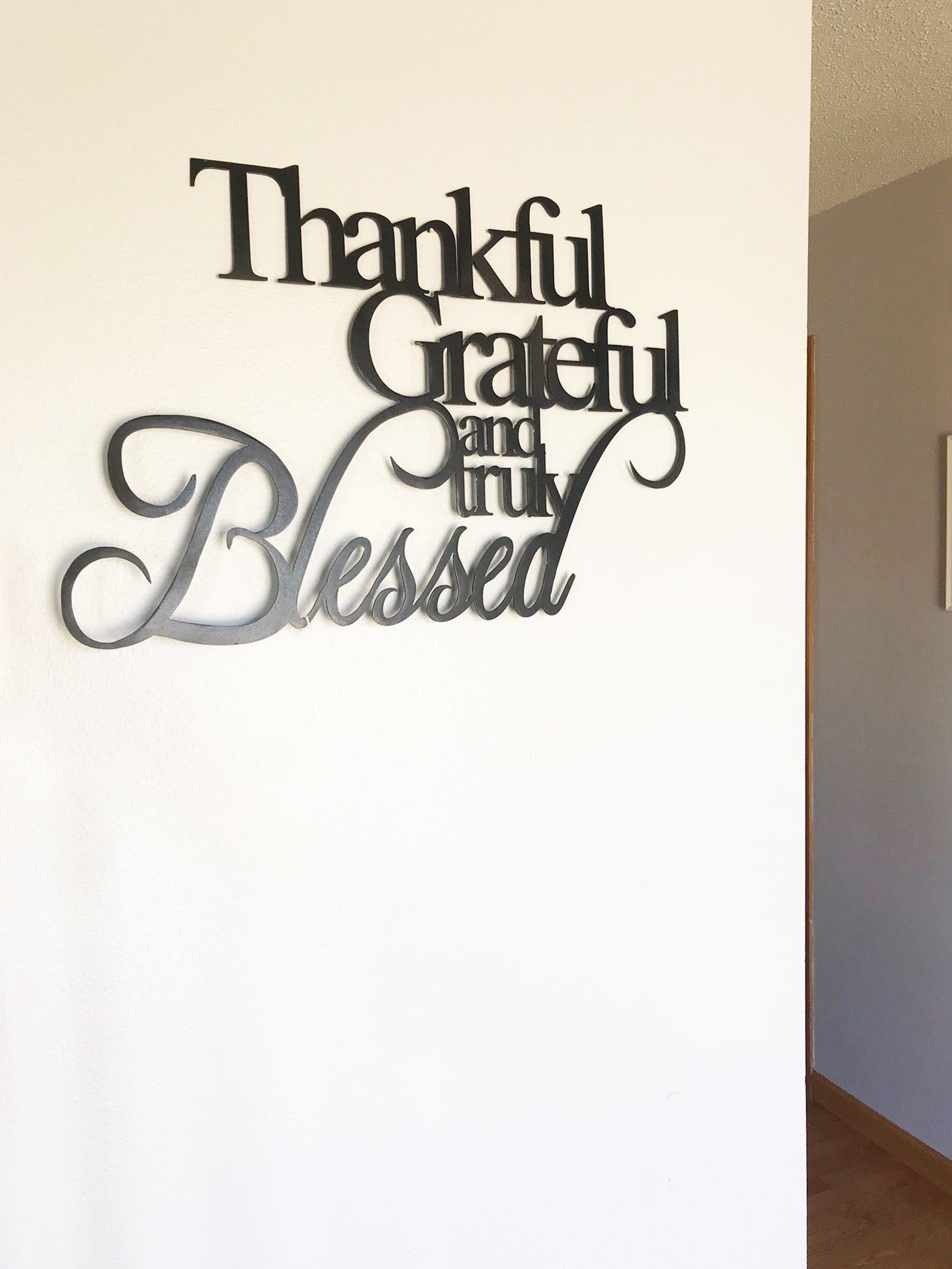 Thankful, Grateful and Truly Blessed Wall Art, Inspirational Art - Etsy